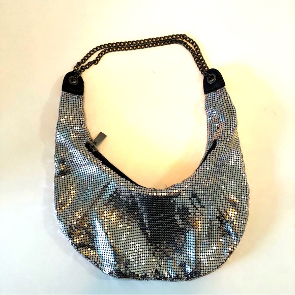 Vintage | Bags | Vintage Silver Metallic Hobo Slouchy Mini Shoulder Bag ...